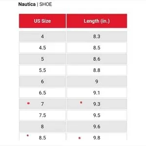 Nautica Size Guide